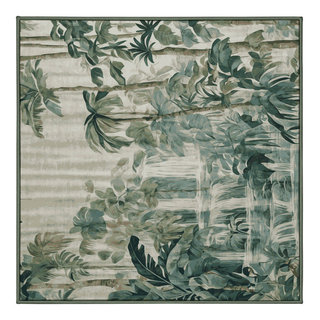Machine Washable Green Area Rug, Square 4' - Tropical - Area Rugs - by ...