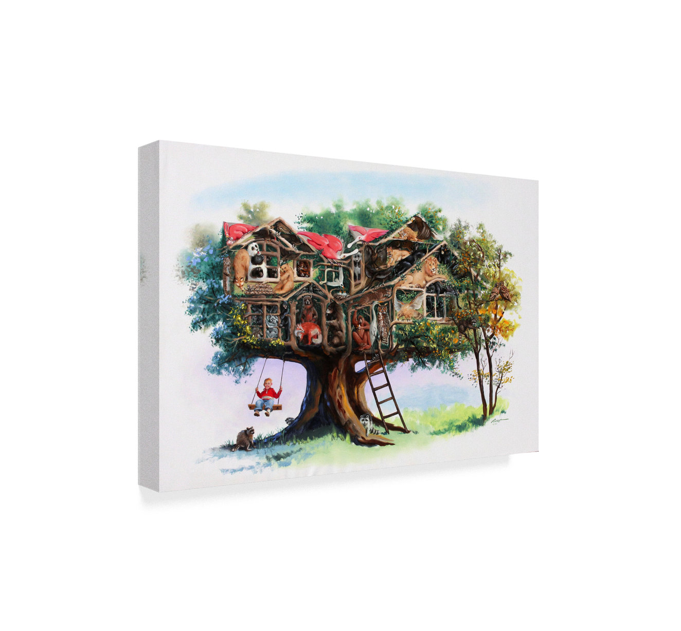 "Treehouse" by D. Rusty Rust, Canvas Art, 16"x24" - Contemporary ...