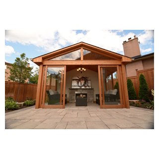 Landscaping design with outdoor patio, outdoor kitchen & driveway - by ...