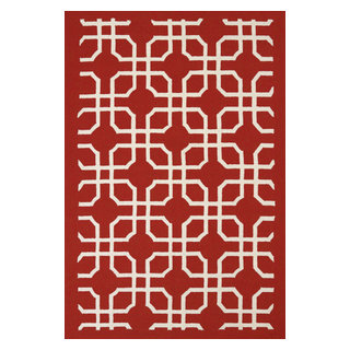 HomeRoots 60" x 90" Red Olefin Area Rug, 60" x 90" x 0.47 ...