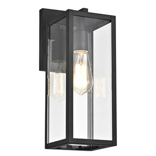CHLOE Richard Transitional 1 Light Textured Black Outdoor Wall Sconce ...