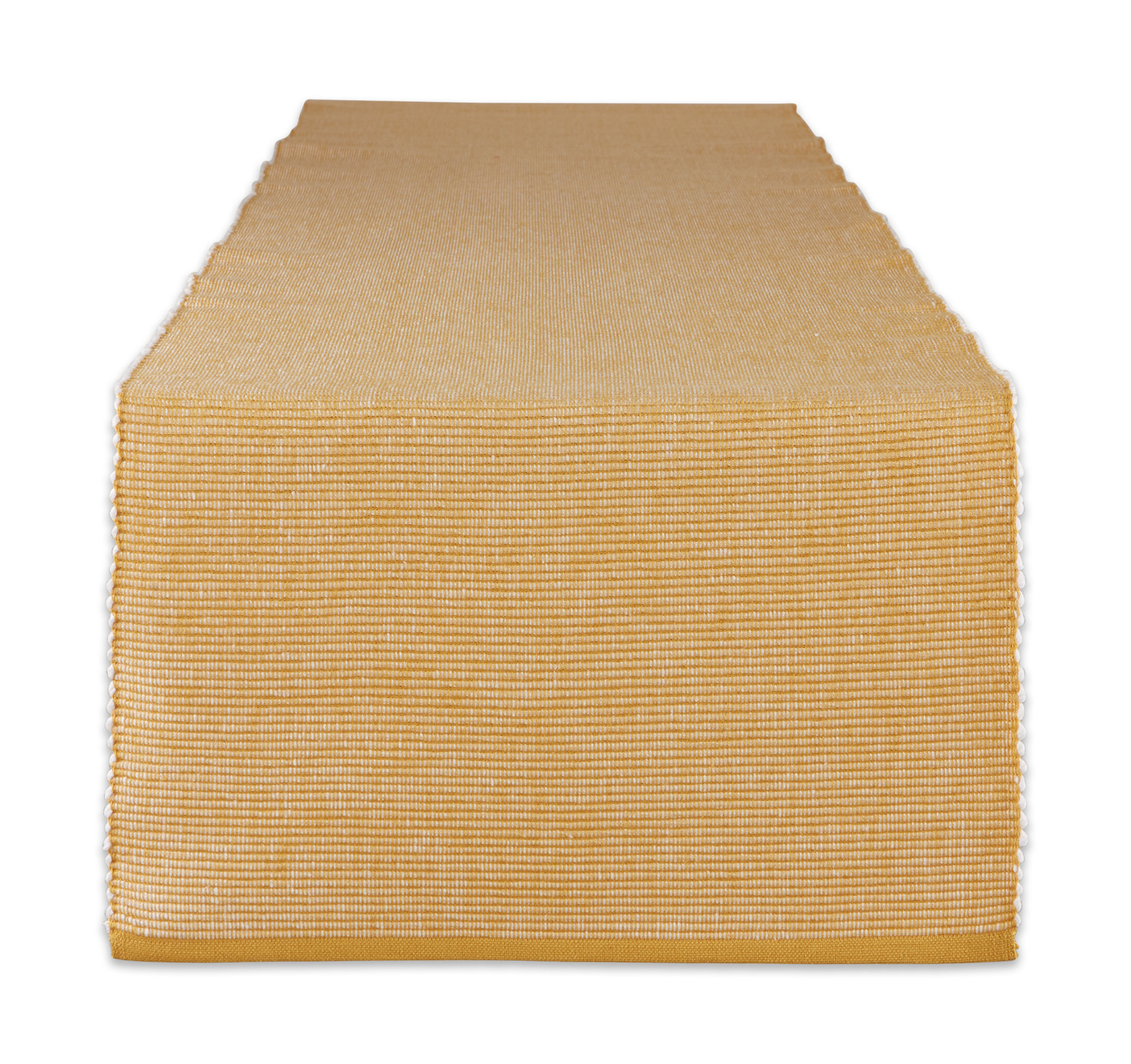 Dii Honey Gold and White 2-Tone Ribbed Table Runner - Transitional ...
