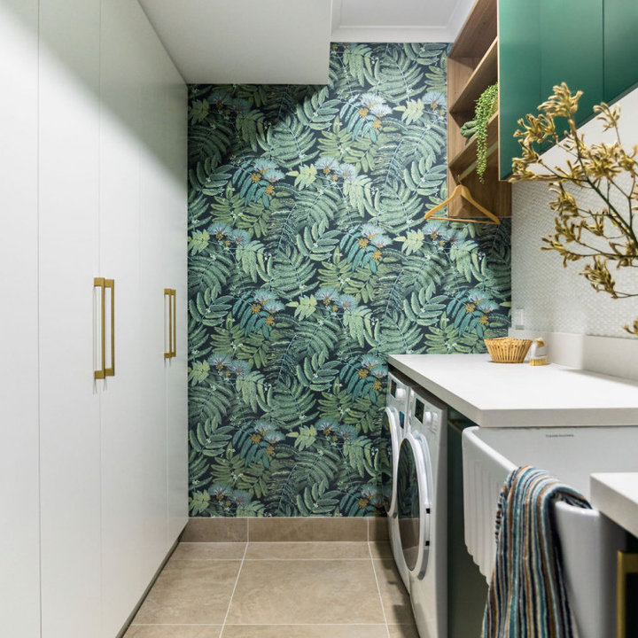 75 Beautiful Utility Room with Wallpapered Walls Ideas and Designs ...