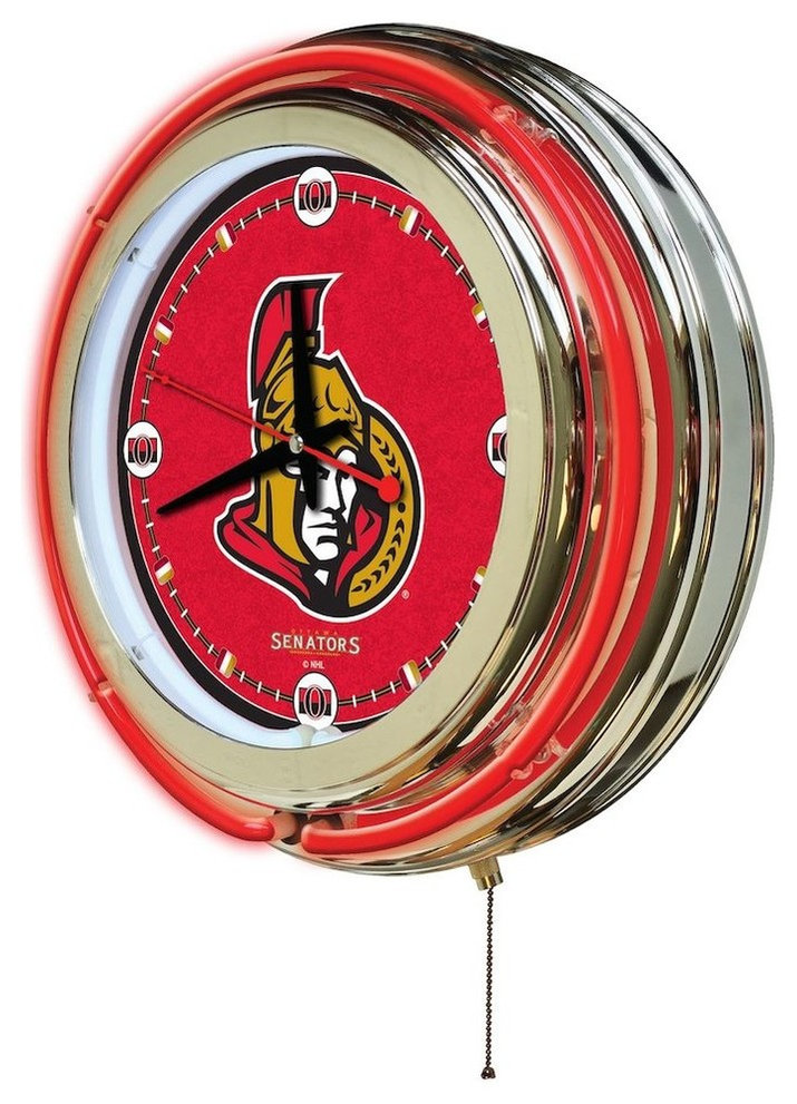 Ottawa Senators Neon Clock - Contemporary - Wall Clocks - by Bison ...
