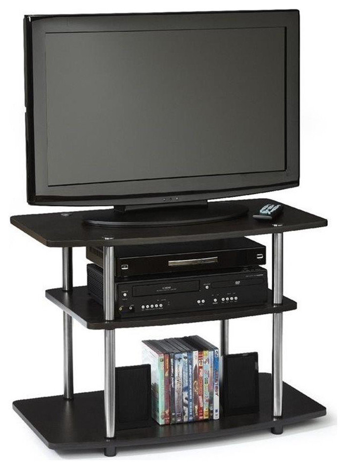 Pemberly Row Contemporary 3-Tier Wood TV Stand for TVs up to 32" in ...