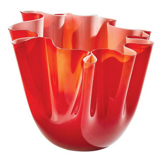 Handkerchief Large Deep Red Vase - Contemporary - Vases - by Lighting ...