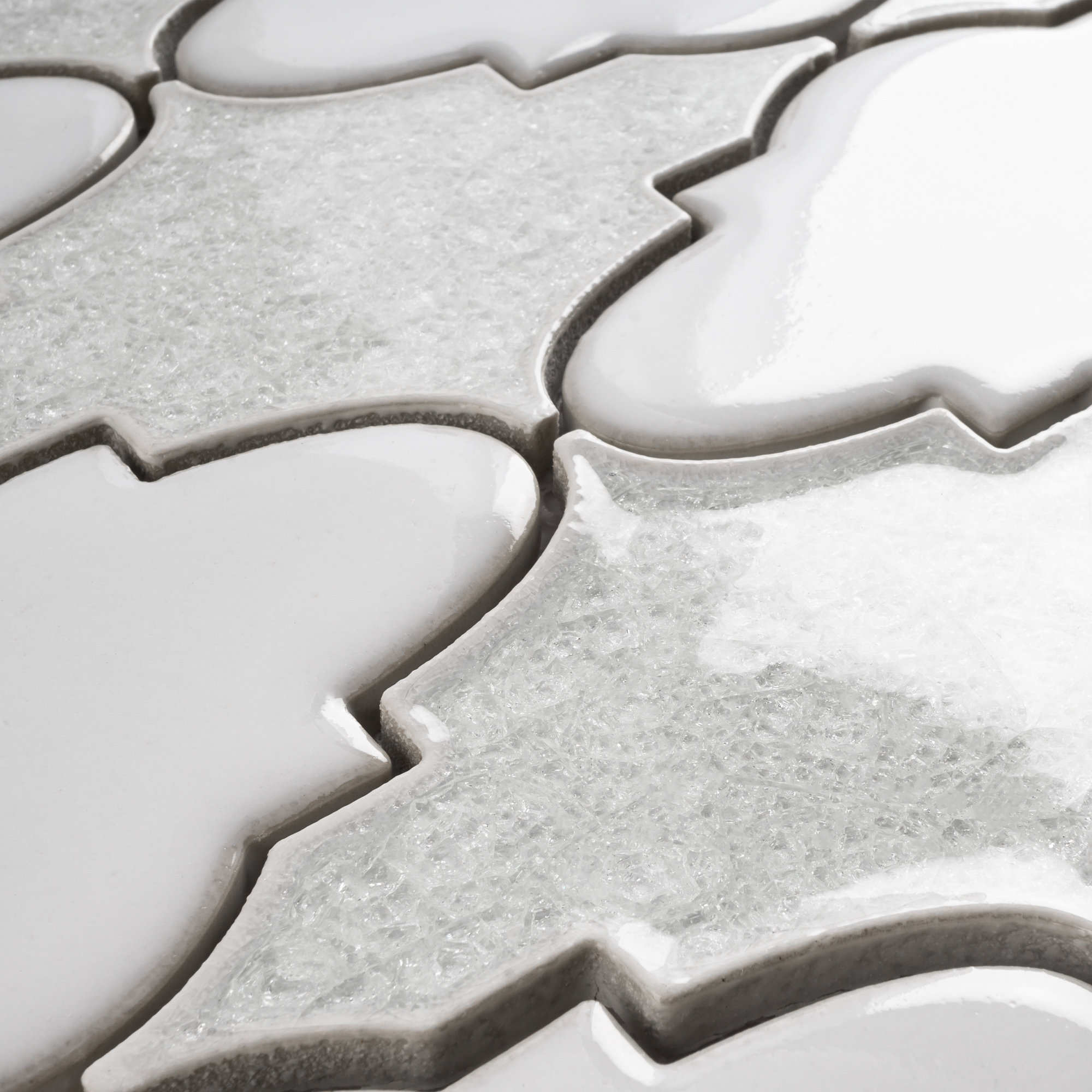 12.25"x13.75" Candace Mosaic Tile Sheet, White - Mediterranean - Mosaic ...