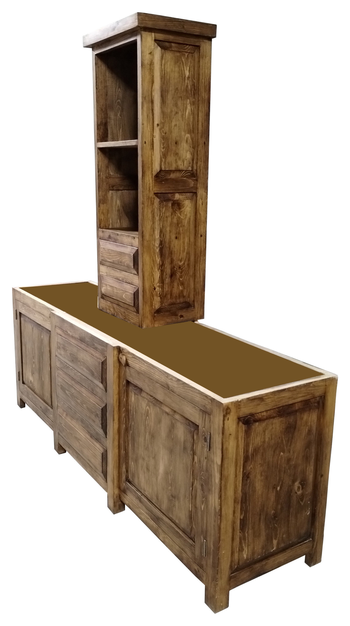 Saint Dominic Rustic Bathroom Vanity With Tower, 60 X 20 X 32 - Rustic ...