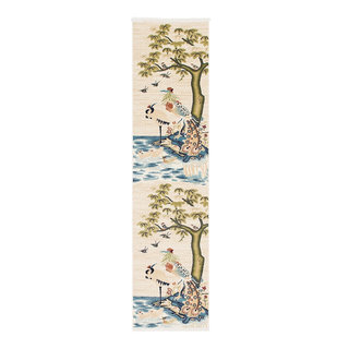 Country and Floral Ming Area Rug, 2'7"x10' Runner - Asian - Hall And ...