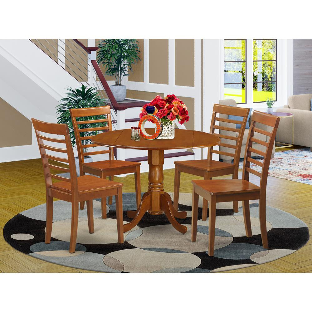 5-Piece Kitchen Table Set, Small Table and 4 Dinette Chairs ...