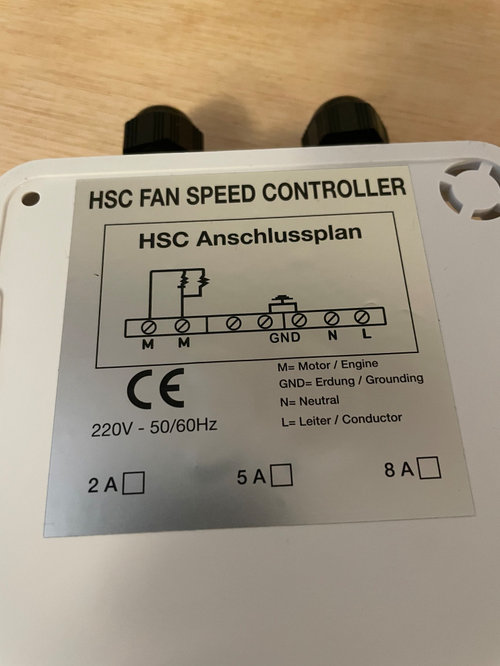 How to wire radial fan with speed controller?
