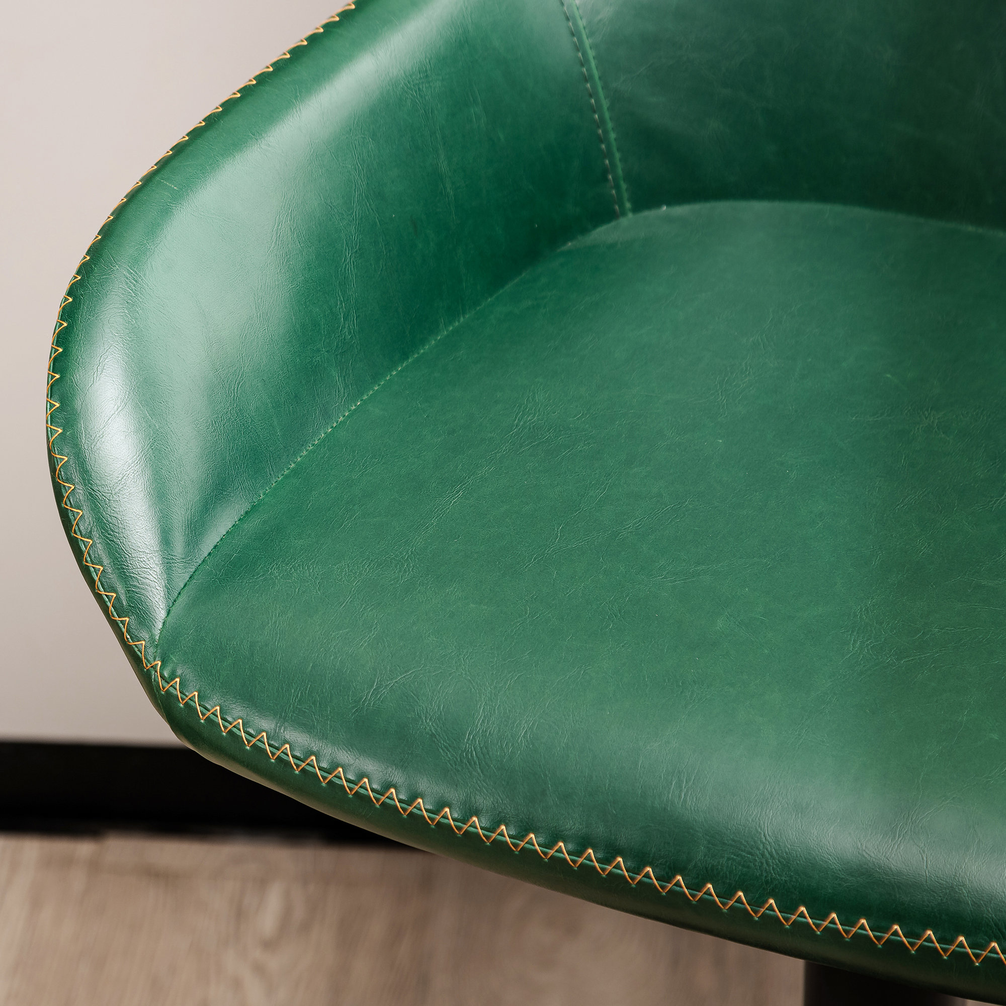 Hunter Green Vintage Leatherette Bar Stool, Set of 2 - Transitional ...