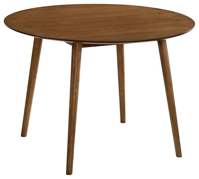 Armen Living Arcadia 42" Round Dining Table in Walnut - LCARDIWA42 ...
