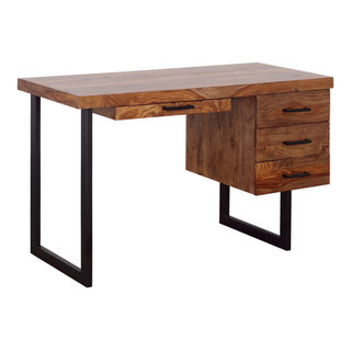 Sunny Rustic Solid Wood Four Drawer Writing Desk - Industrial - Desks ...