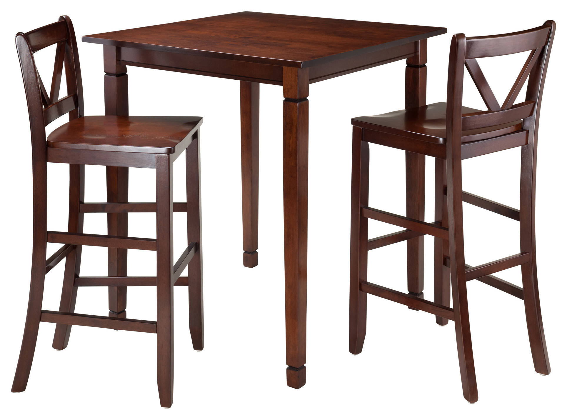 Winsome Wood Kingsgate 3-Pc Dining Table With 2 Bar V-Back Chairs ...