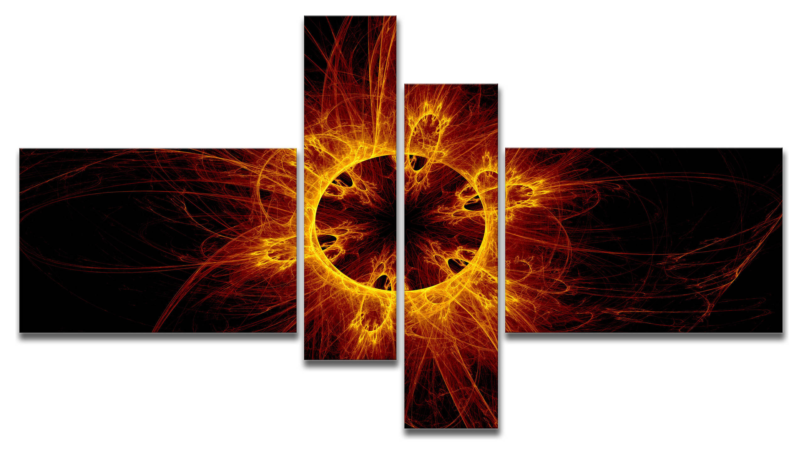 Solar Eclipse Digital Illustration, Multipanel Abstract Wall Art Canvas ...
