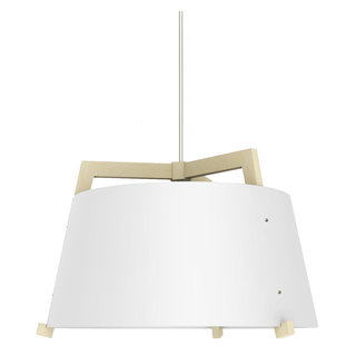 Ignis 24 Pendant, White Washed Oak, Gloss White Shade - Transitional ...