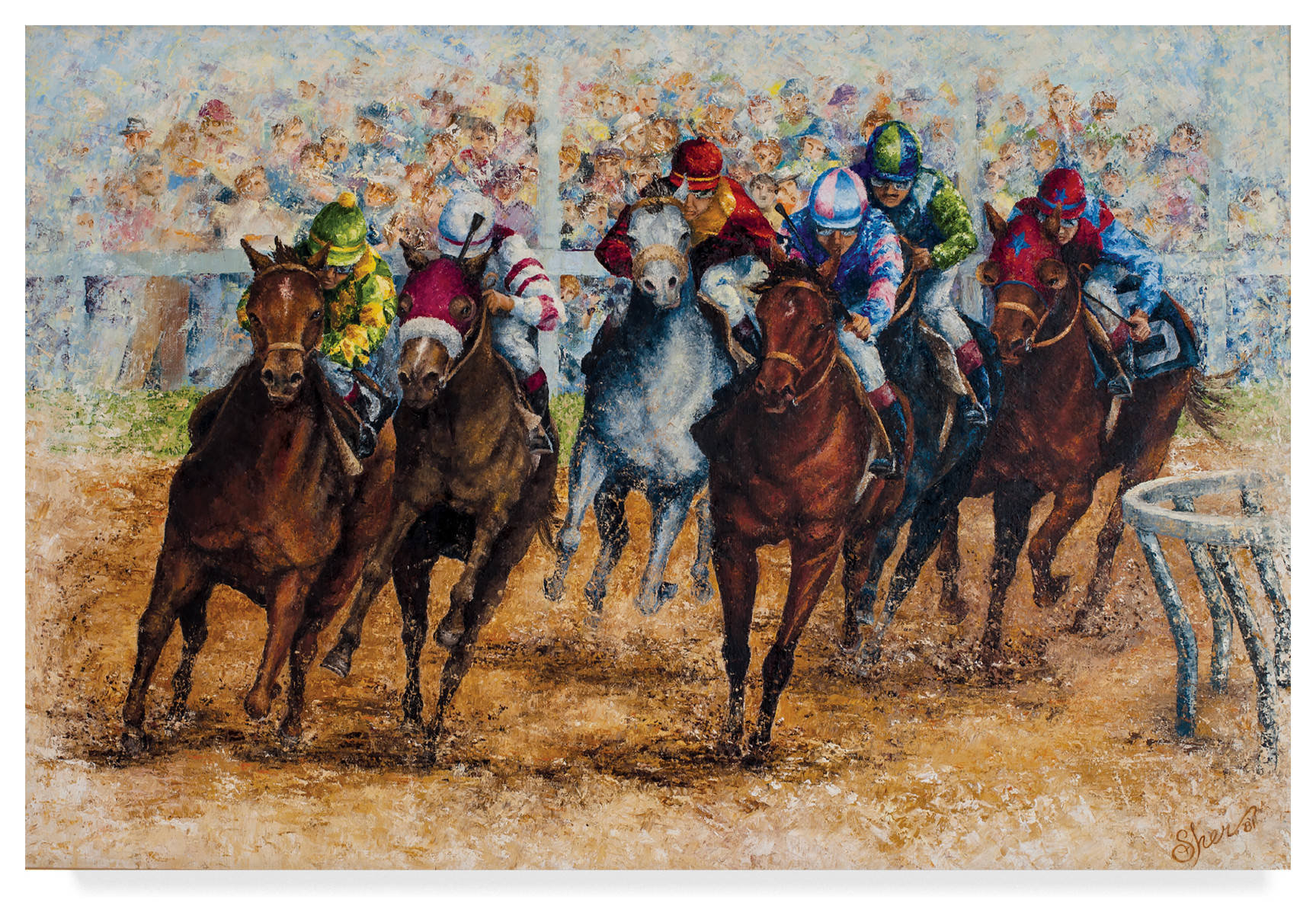 "The Derby" by Sher Sester, Canvas Art, 16"x24" - Contemporary - Prints ...