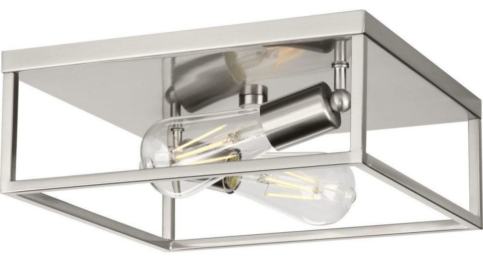 Progress Perimeter 2-Light Flush Mount, Brushed Nickel - Transitional ...