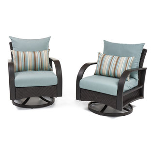 Barcelo 2 Piece Aluminum Outdoor Patio Motion Rotating Club Chairs ...