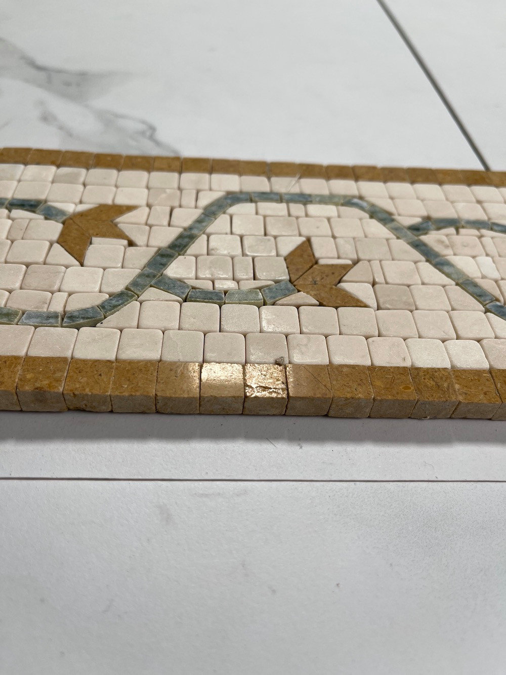 Marble Mosaic Border Listello Accent Tile Edera Antique 4x11 Tumbled, 1 ...