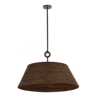 Sequoia One Light Pendant in Textured Bronze W/ Highlight - Tropical ...
