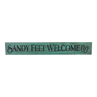 Sandy Feet Welcome Routed Carved Barnwood Sign Wall Plaque 24 Inches ...