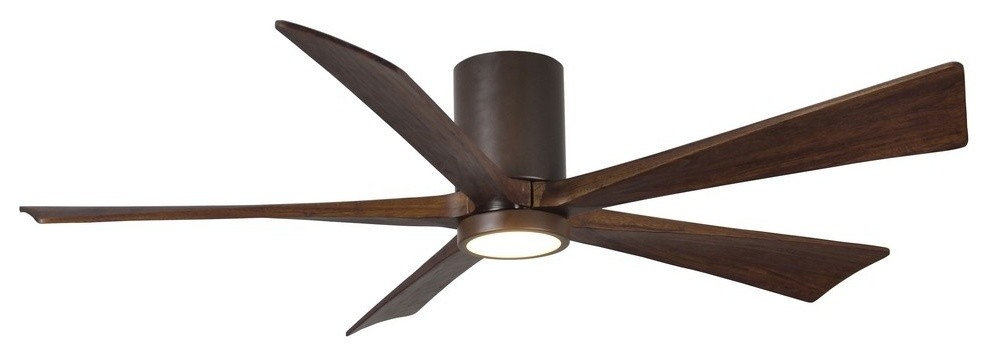 Irene-H 5HLK 60" Hugger-Style Ceiling Fan Brushed Nickel Walnut Tone ...