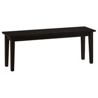 Wooden Bench With Block Legs, Espresso Brown - Transitional - Dining ...