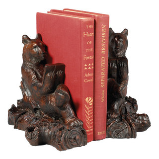 Reading Bear Bookends - Rustic - Bookends - by Lodgeandcabins | Houzz