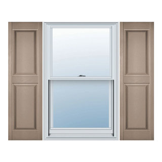 Builders Edge, Custom, Two Equal Panels, Raised Panel Shutters, Wicker ...