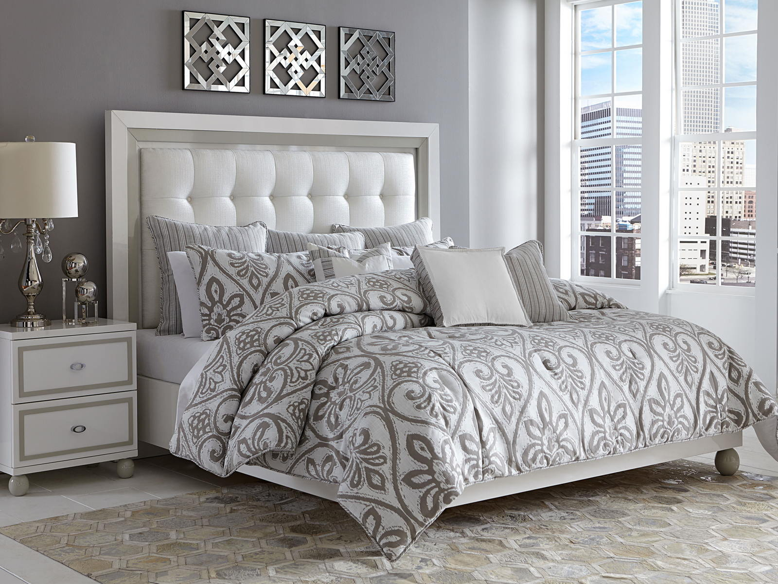 Emma Mason Signature Newton Park 9-pc Queen Comforter Set in Gray ...