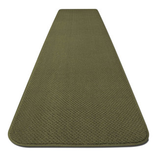 Skid-Resistant Carpet Runner Olive Green, 27"x16' - Contemporary - Hall ...