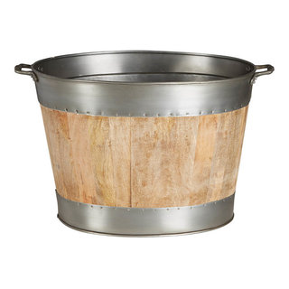 Arbor Oval Wood Bucket w/Iron Handles - Farmhouse - Ice Tools And ...