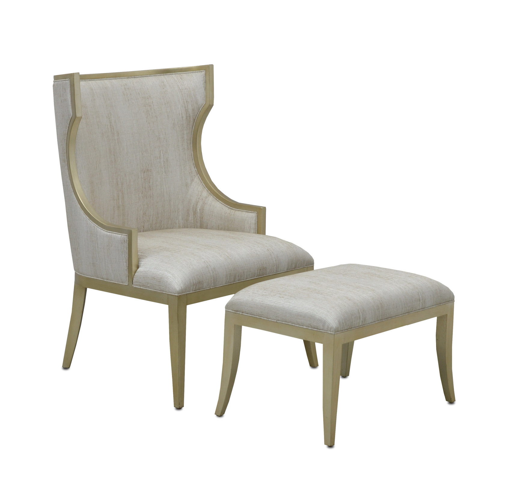 Garson Silver Linen Ottoman - Transitional - Footstools And Ottomans ...