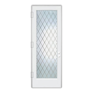 Front Doors - Diamond Grid Frosted Glass Design - 30" x 80" - CUSTOMIZE ...