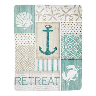 Laural Home Coastal Retreat Sherpa Throw Blanket, 50" X 60" - Beach ...