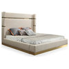 Trace Beige Bonded Leather and Gold Bed, California King - Contemporary ...