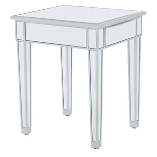 Reflexion 20"x18"x24" End Table, Antique Silver - Transitional - Side ...