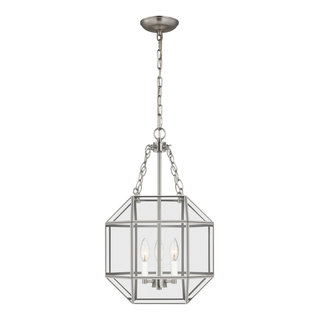 Morrison Three Light Lantern in Brushed Nickel - Transitional - Pendant ...