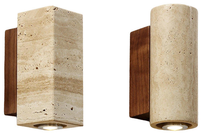 Natural Travertine Wall Lights - Transitional - Wall Sconces - by ...