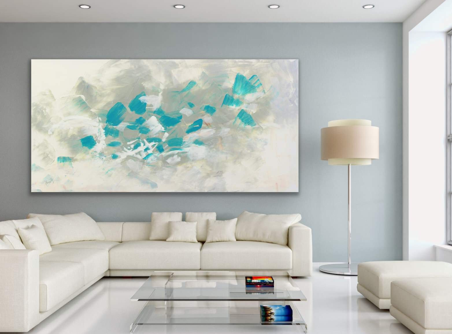 Pleased' 72x36 inches Contemporary Art Large Modern Painting Wall Art ...