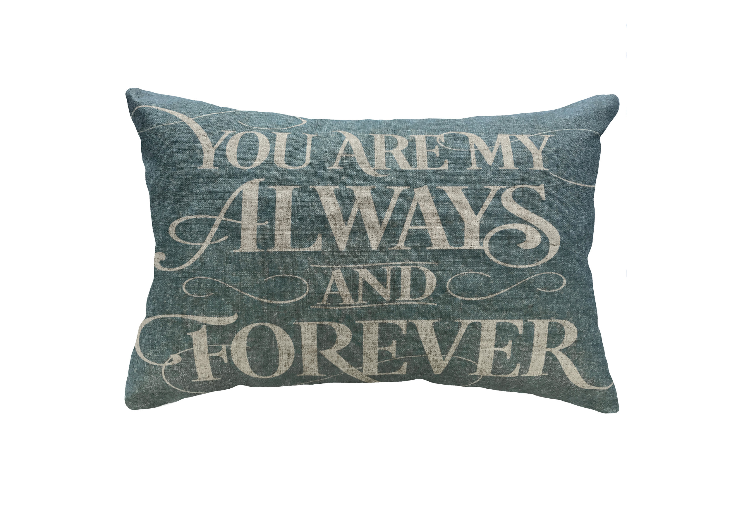 Always and Forever Linen Pillow, 18" x 12" - Contemporary - Decorative ...
