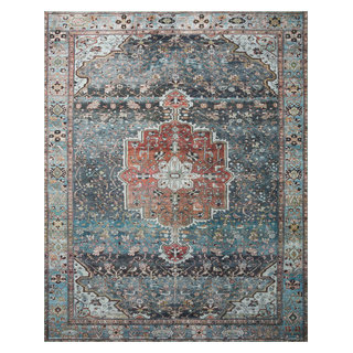 Loloi Margot Mat-05 Traditional Rug, Ocean and Brick, 8'6"x11'6 ...