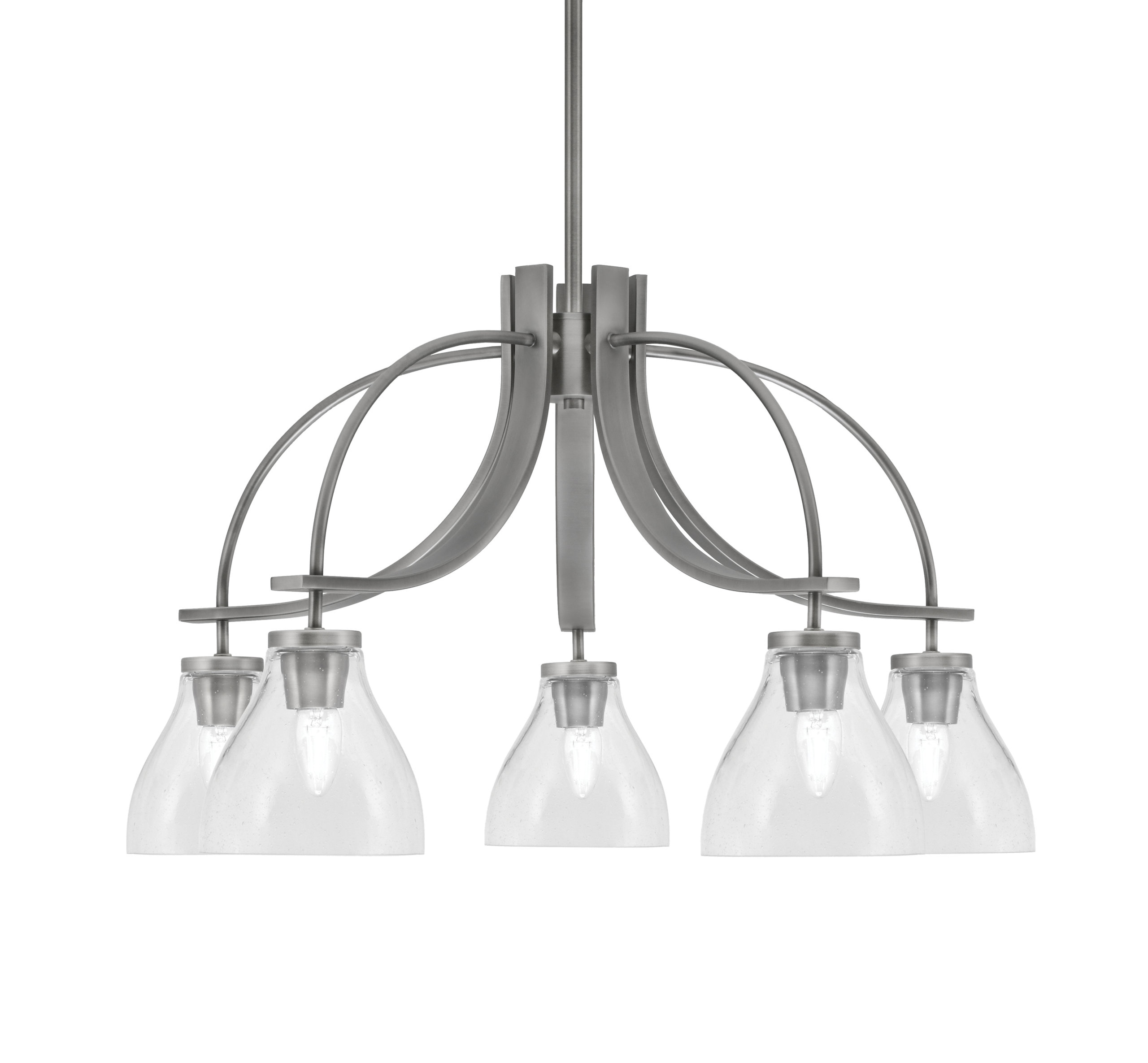 Cavella 5 Light, Downlight Chandelier, Graphite Finish, 6.25" Clear ...