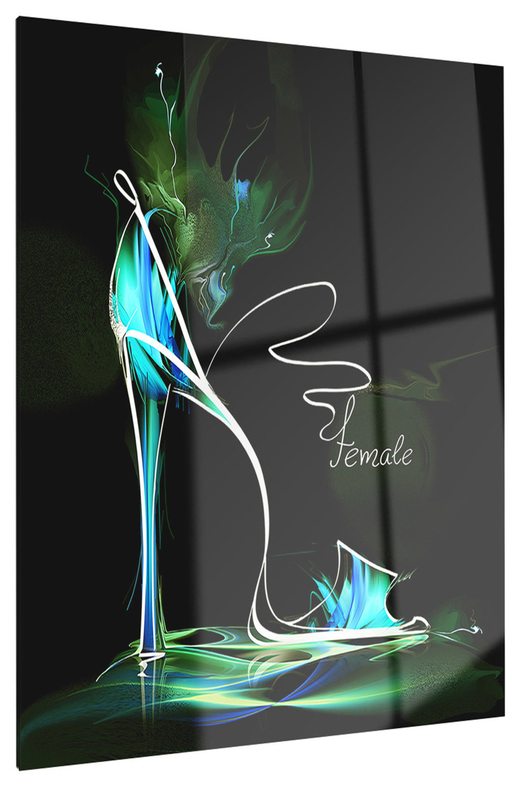 Designart - Green High Heel Show' Disc Abstract Circle Metal Wall Art ...