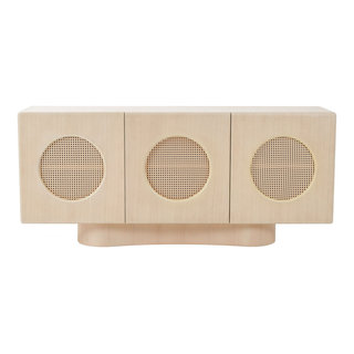 Kyoto Cane Buffet, Natural Ash Rattan Dining Buffet Table Sideboard ...