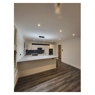 Complete open plan kitchen renovation (Wren Kitchens, White Matt ...