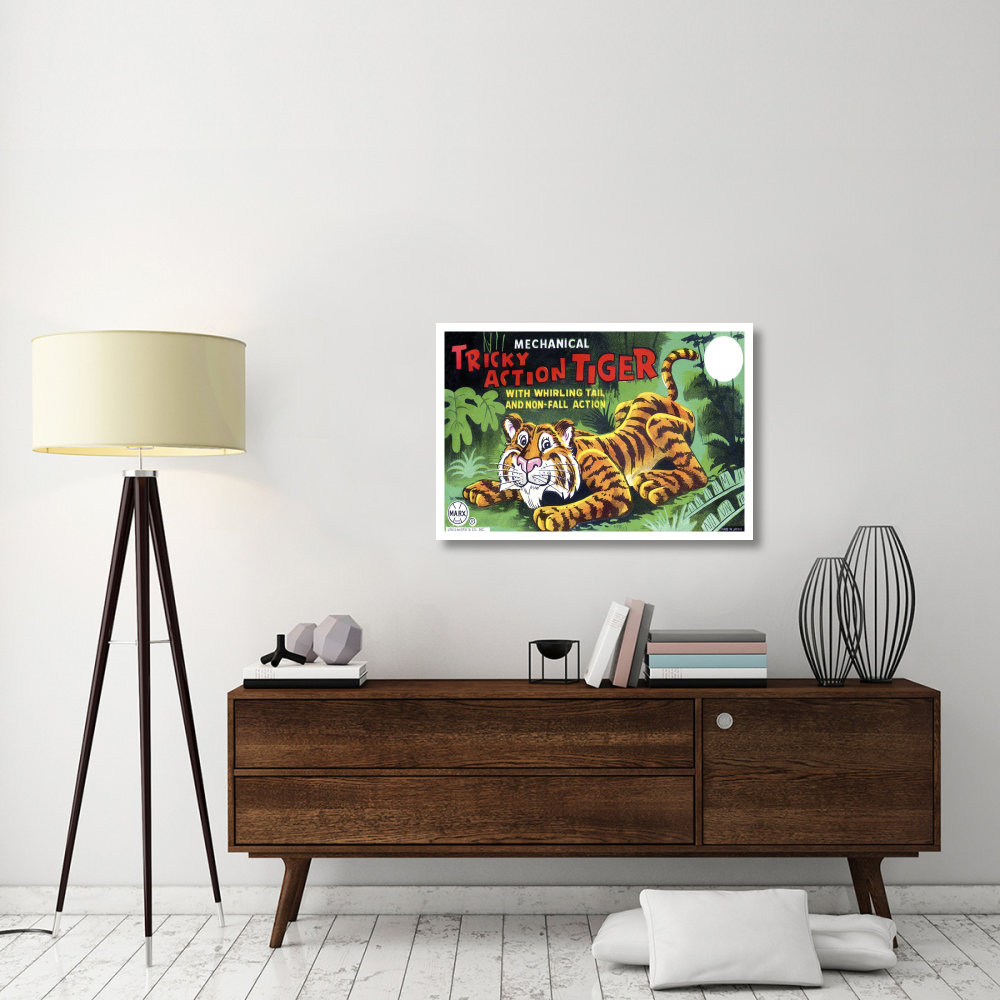 "Tricky Action Tiger" Digital Paper Print by Retrobot, 20"x14", 38"x26" - Midcentury - Prints ...