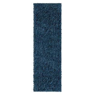 Rug Unique Loom Davos Shag Marine Blue Runner 2' 2 x 6' 7 ...